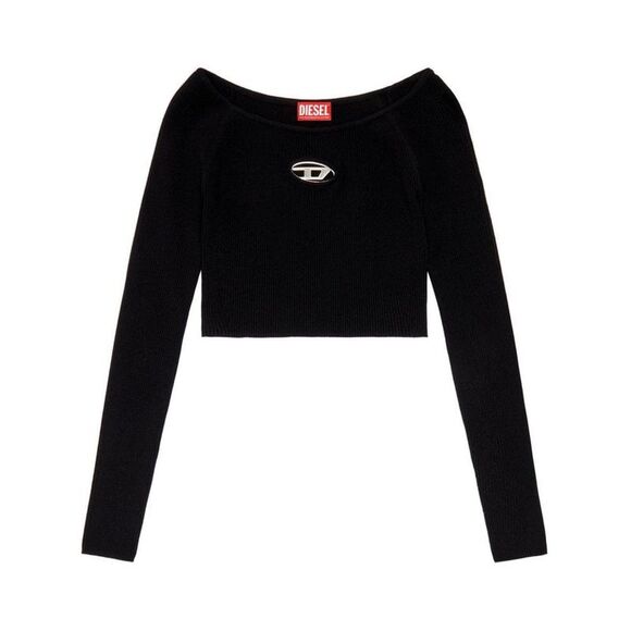 Diesel | Tops | Diesel Womens Ribbed Knit Long Sleeve Cropped Top With ...